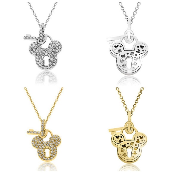 Disney | Accessories | Disney Parks Necklace Mickey Mouse Icon Zirconia ...